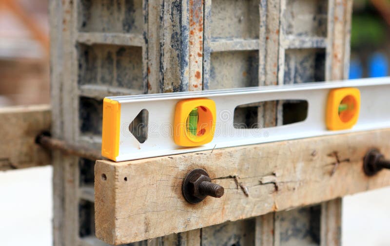 Spirit Level Using or Home Construction Stock Image - Image of ...