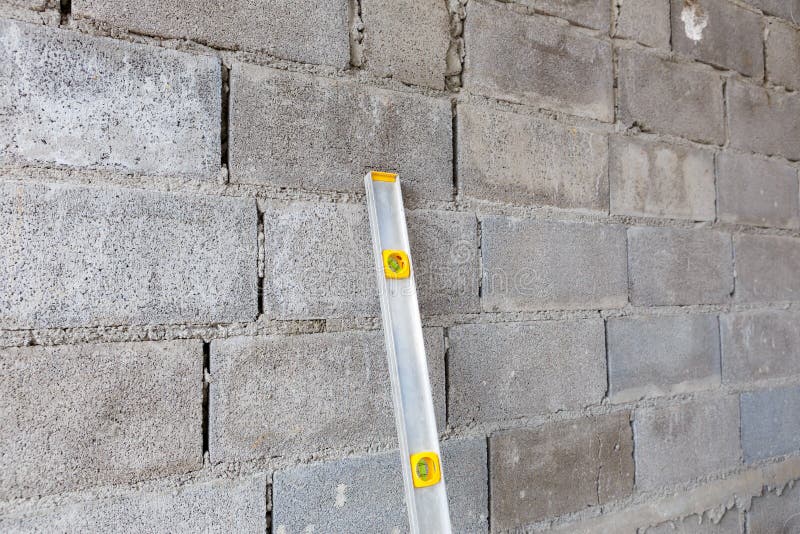 Spirit Level Using for Home Construction Stock Image - Image of people ...