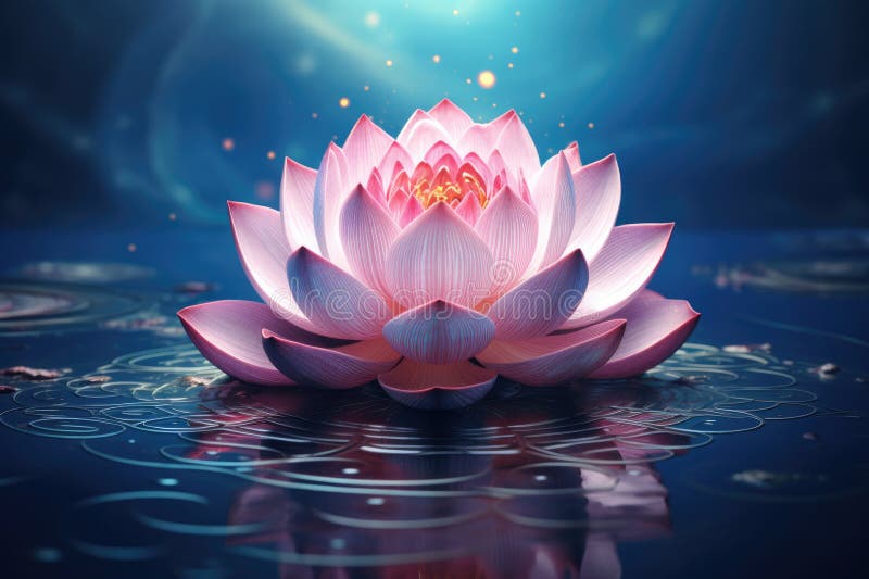 Spiritual Background with Lotus and Sacred Geometry Stock Photo - Image ...
