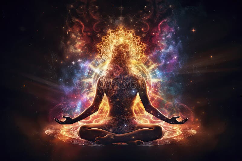 Spiritual Being Connecting To the Divine Stock Illustration ...