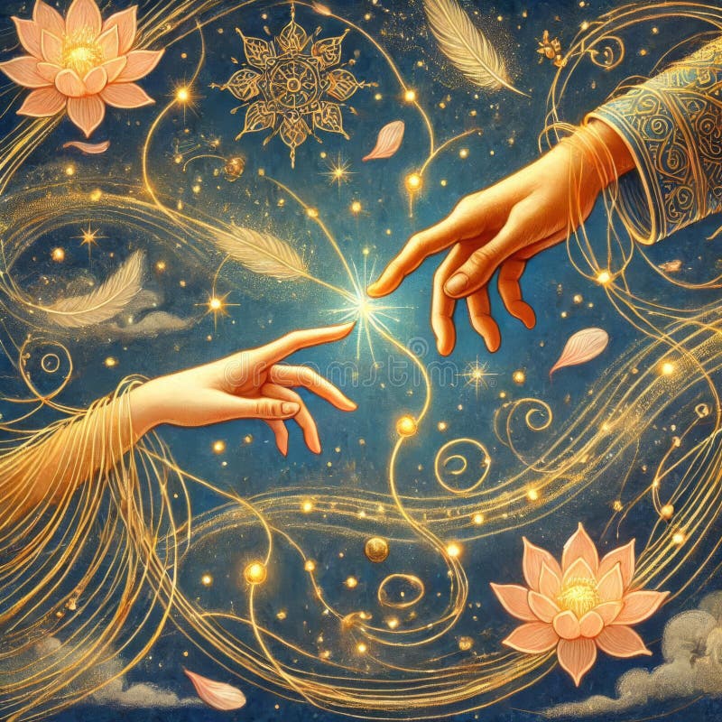 Cosmic Energy in Romantic Touch Stock Illustration - Illustration of ...