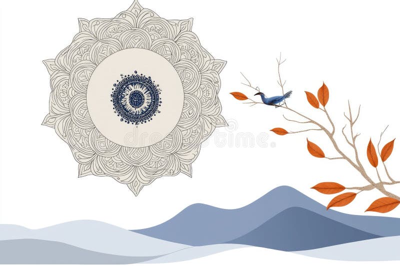 Spiritual Design: Mandala with Complex Patterns and Geometric ...