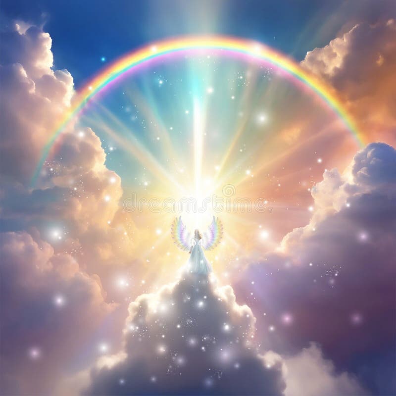 Spiritual Guidance Angel Of Light And Love Doing A Miracle On Sky