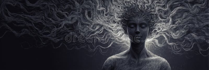 Spiritual Meditation Figures in Ethereal Light Stock Photo - Image of ...