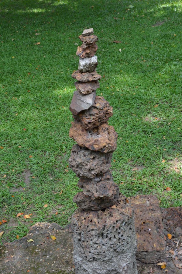 Spiritual Stone Stacking in Thailand Stock Photo - Image of stacker ...
