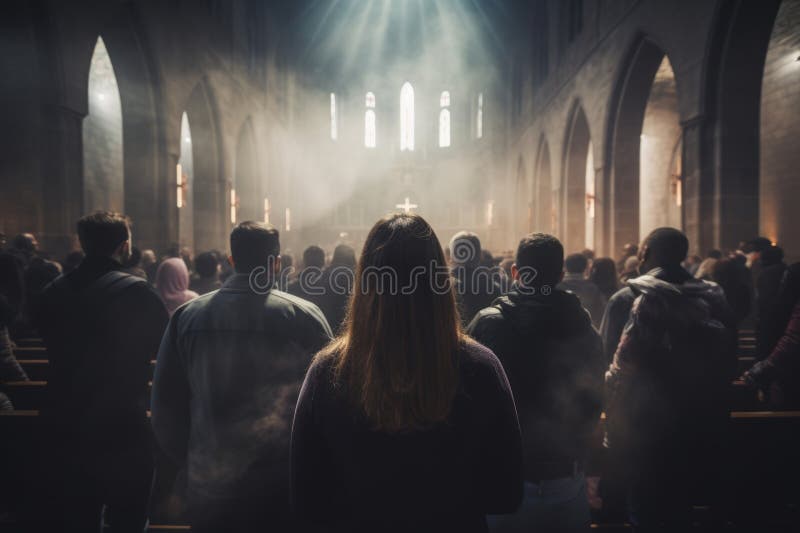 Spiritual Unity As Believers Gather in Prayer, Generative AI Stock ...
