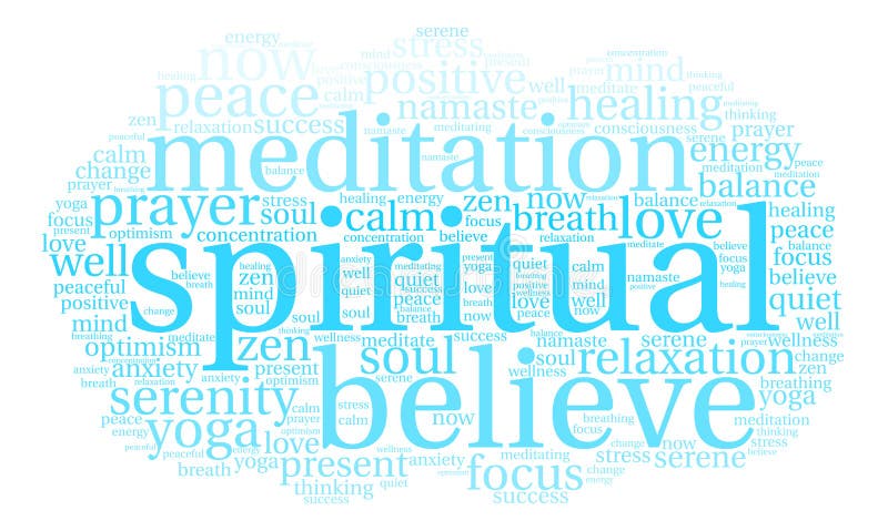 Spiritual Word Cloud stock illustration. Illustration of love - 98656847