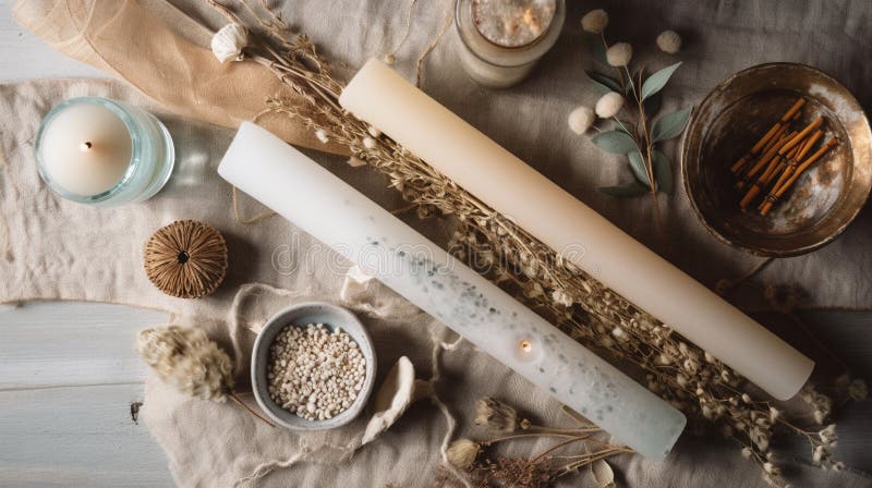 Spirituality or Mindfulness Themed Banner or Header with Candles and ...