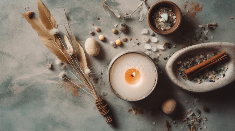 Spirituality or Mindfulness Themed Banner or Header with Candles and ...