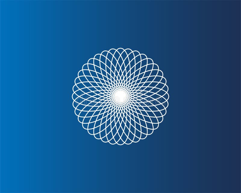 Spirograph Abstract Element on Blue Background. Vector Illustration ...