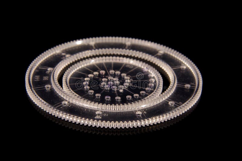 Spirograph Gear Isolated on the Black Stock Image - Image of device ...