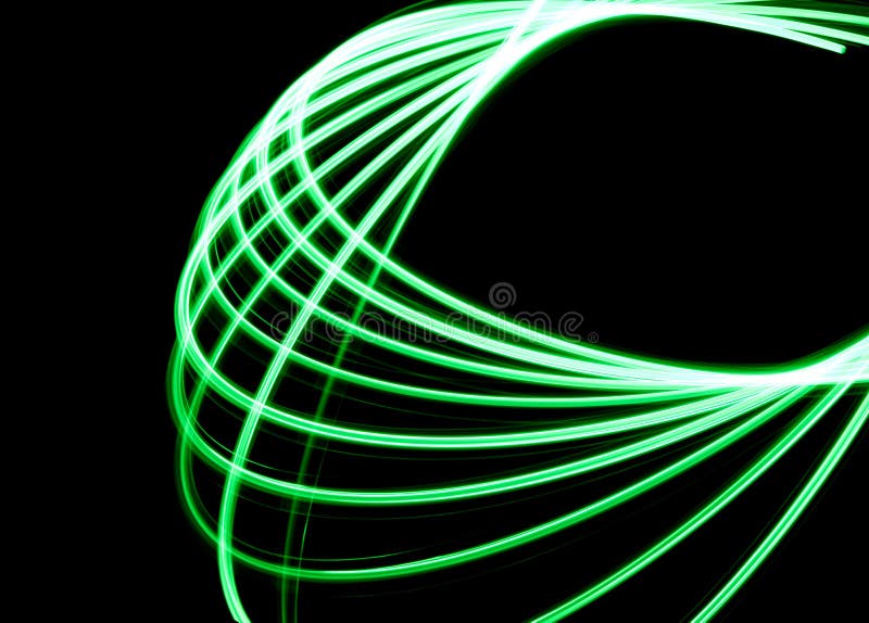 Laser Spirograph in Green Light Expanded in a Loop Shape Stock Image ...