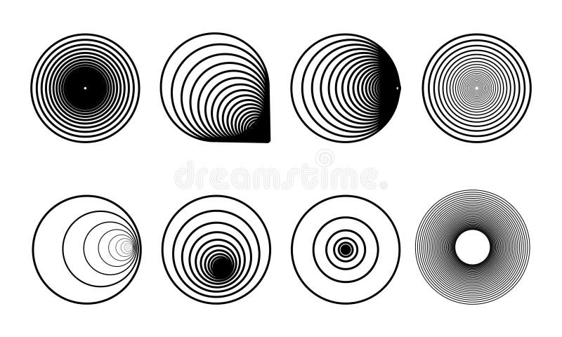 Spirograph Patterns Circle Set. Vector Geometric Abstract Forms ...