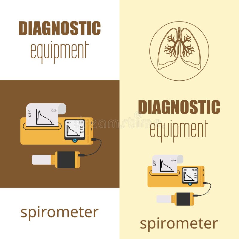 Spirometer Medical Equipment. the Device Determines the Volume of the Lungs. Vector Flat Icon ...