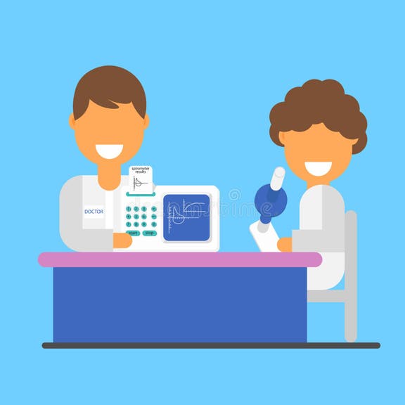 Spirometry As a Science and Research, a Banner. Vector Lungs ...