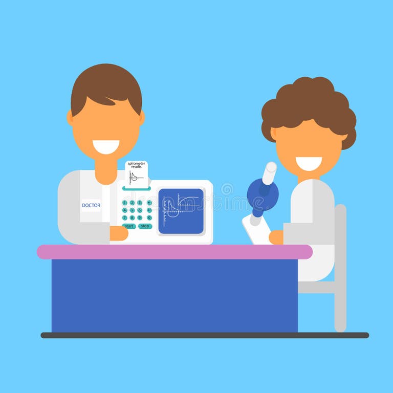 Spirometry As a Science and Research, a Banner. Vector Lungs ...