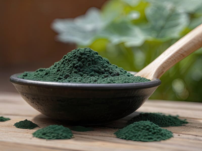 Spirulina (Arthrospira Platensis) in the Wooden Spoon Stock ...