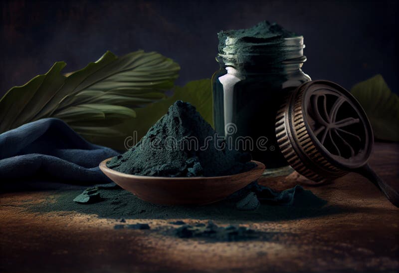Spirulina Powder and Tablets in the Bowl, AI Generated Stock ...