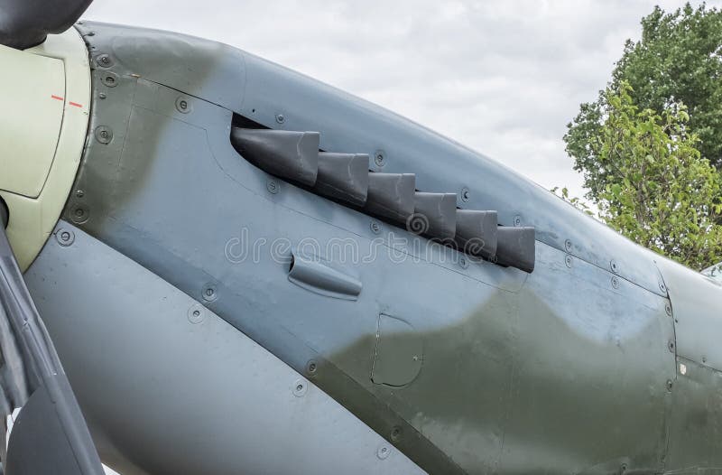Spitfire exhaust stock photo. Image of nose, machine - 33015142