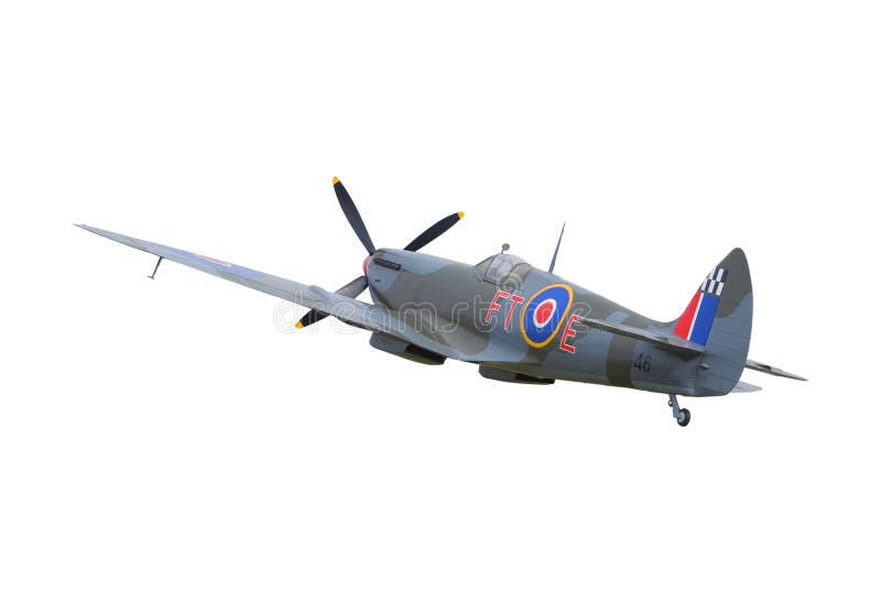 Isolated Spitfire stock photo. Image of warfare, aircraft - 10340430