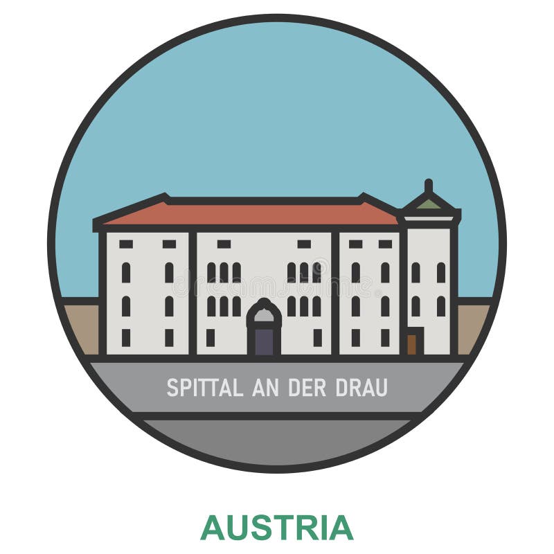 Spittal an Der Drau. Cities and Towns in Austria Stock Vector ...