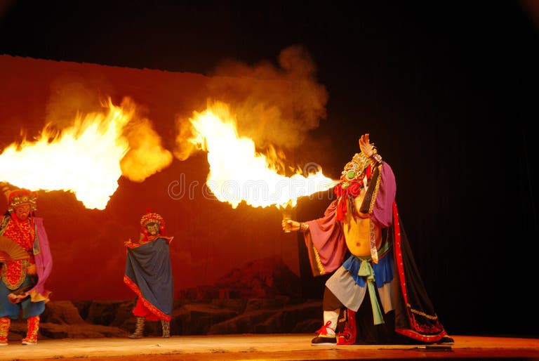 Spitting fire stock photo. Image of arts, sichuan, fire - 4390376