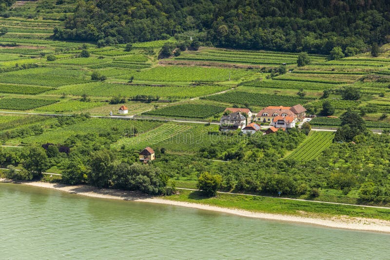 Spitz, Austria, View To Danube River from Ruins of Hinterhaus. Stock ...