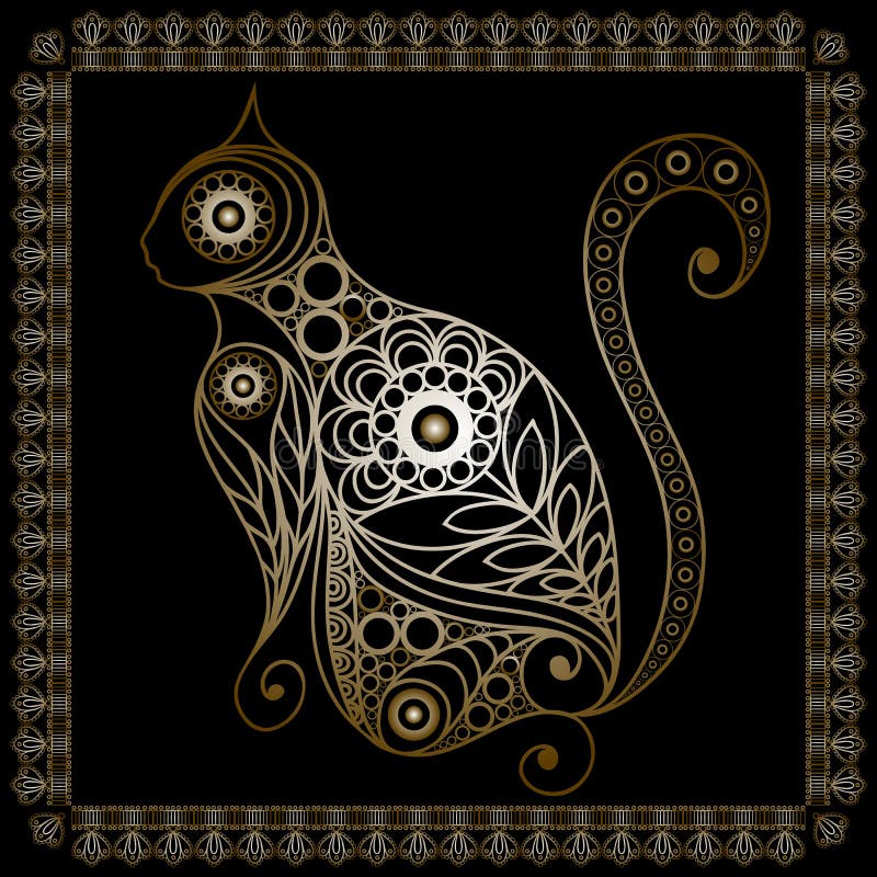 Spitzeillustration Mit Katzengold Vektor Abbildung - Illustration von ...