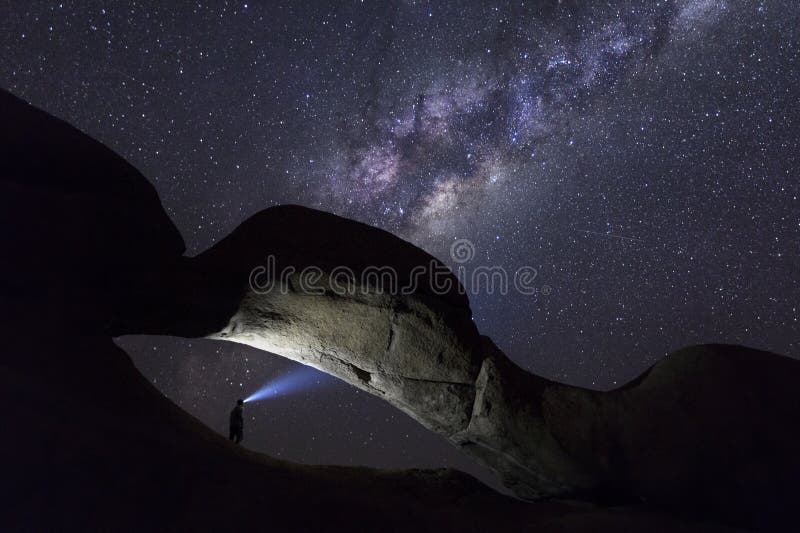 The Spitzkoppe Rock Arc Under the Milky Way Stock Image - Image of ...
