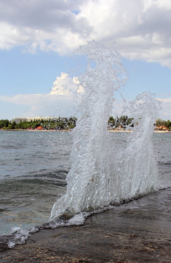 Splas stock photo. Image of coast, nature, blue, wave - 66760970
