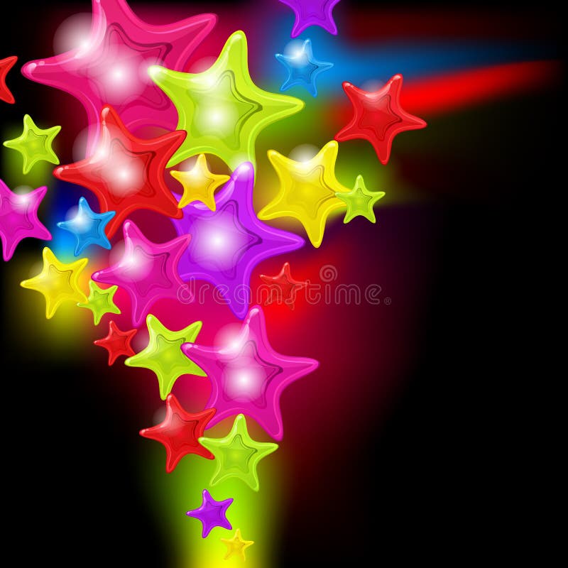 Splash of Abstract Glossy Stars Stock Vector - Illustration of ...