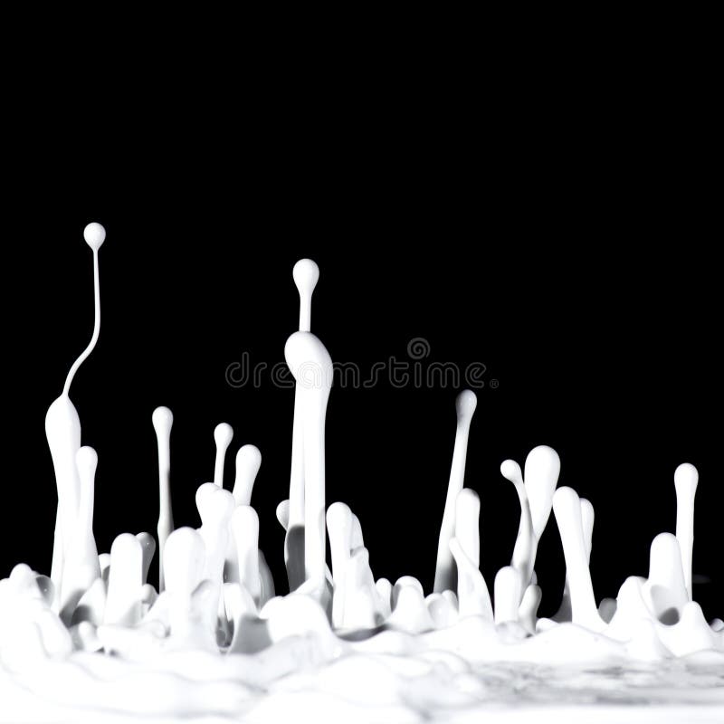 Splash of Acrylic Paint, Abstract White Background on Black Stock Photo ...