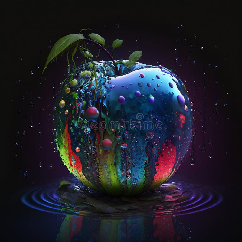 Splash apple stock illustration. Illustration of honey - 279950239