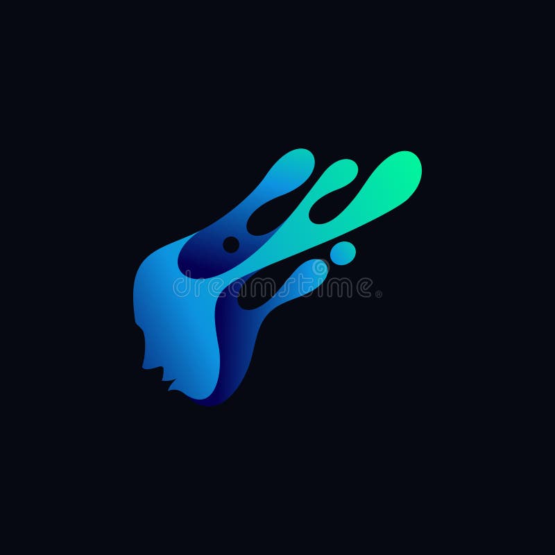 Face Logo with Water Splash Combination Concept Stock Vector ...