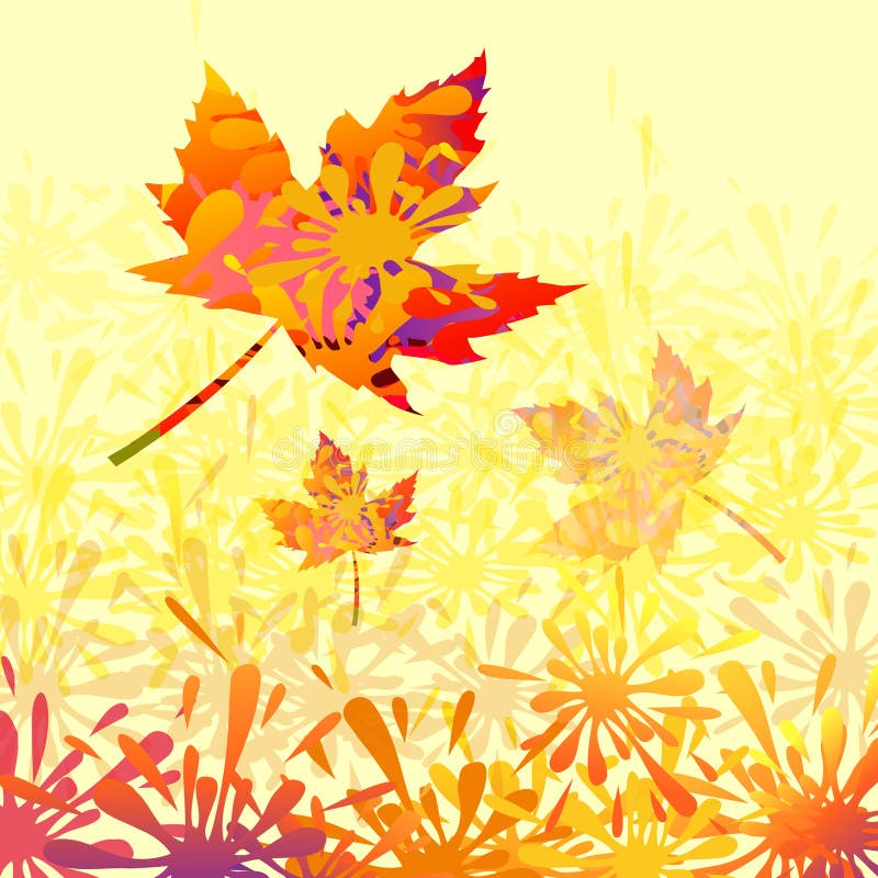 Splash Background with Maple Leaves-vector Stock Vector - Illustration ...