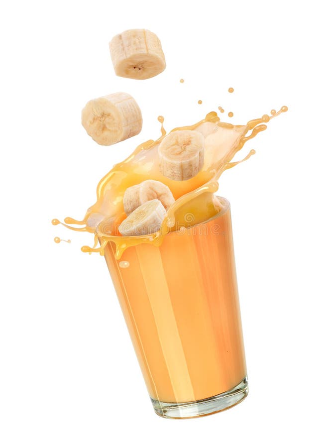 Splash of Banana Strawberry Juice Stock Image - Image of abstract ...