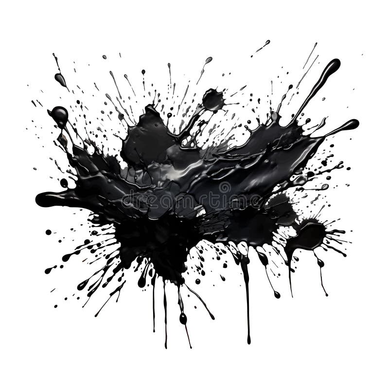 A Splash of Black Fluid. Vector Illustration. Stock Vector ...