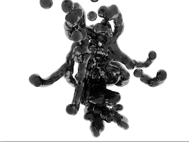 Splash of black fuel oil stock illustration. Illustration of bubble ...