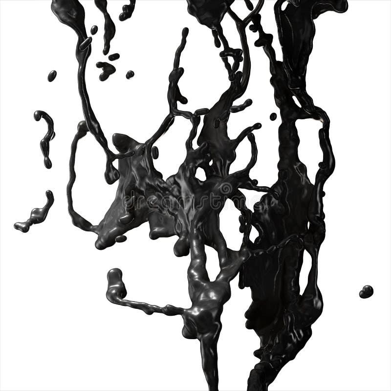 Splash of black fuel oil stock illustration. Illustration of close ...