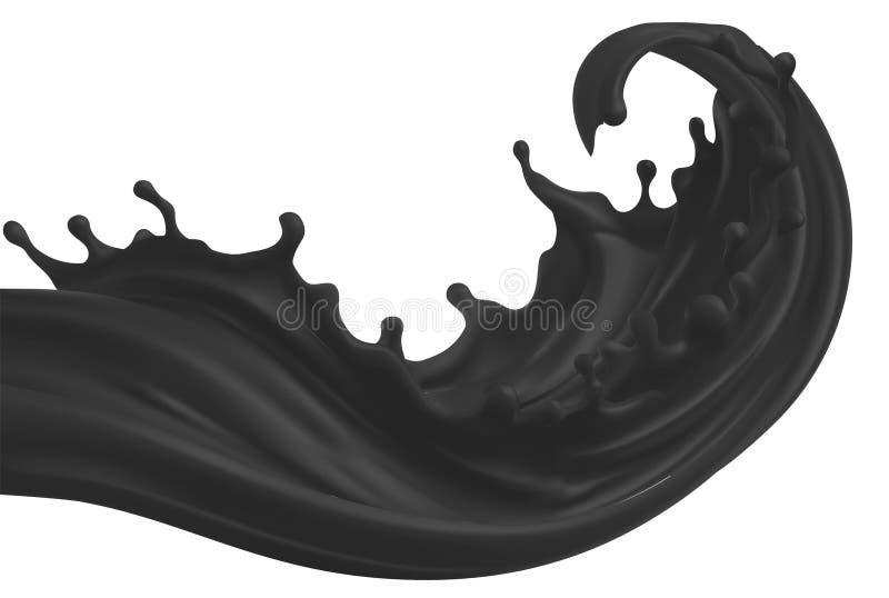 Splash Black Liquid. 3d Vector Illustration Stock Vector - Illustration ...
