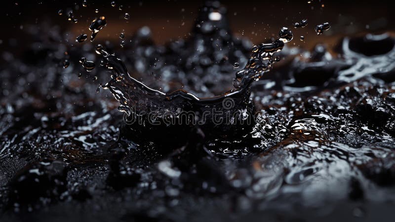 Splash of Black Liquid in Motion Stock Image - Image of closeup, energy ...