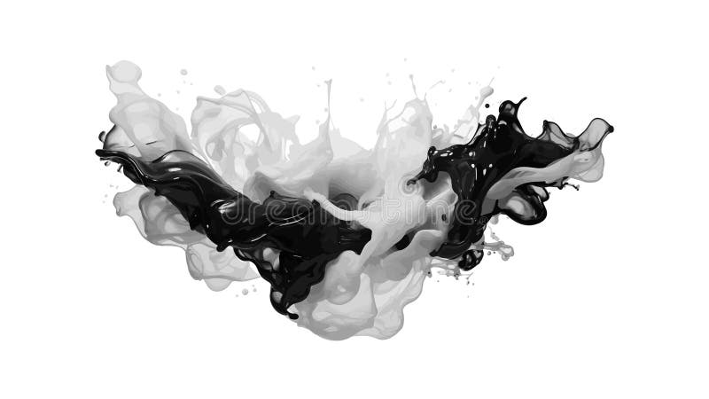 A Splash of Black and White Fluid. Vector Illustration Stock Vector ...