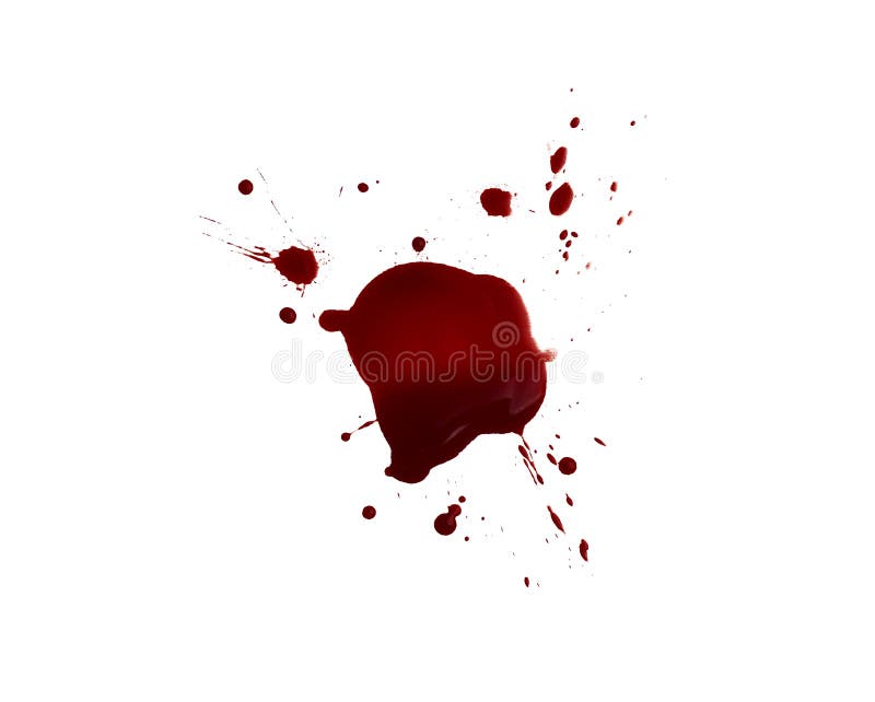 Splash of Blood Isolated on White, Top View Stock Illustration ...