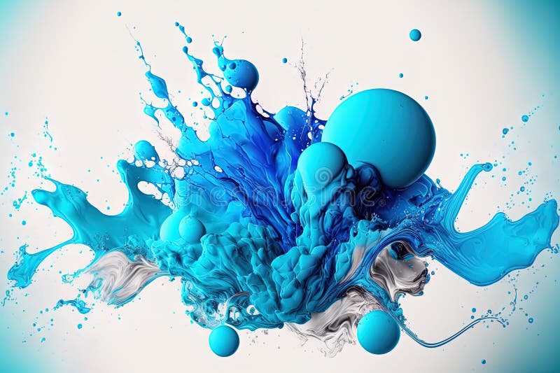 Splash Blue Colored Abstract Background with Micellar Toner or Emulsion ...