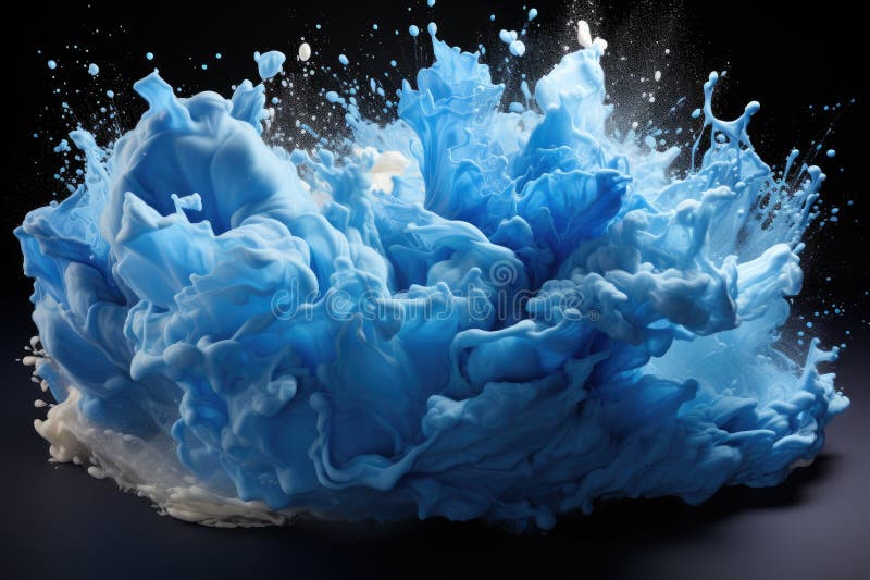 Splash of Blue Liquid on Dark Background. Stock Illustration ...