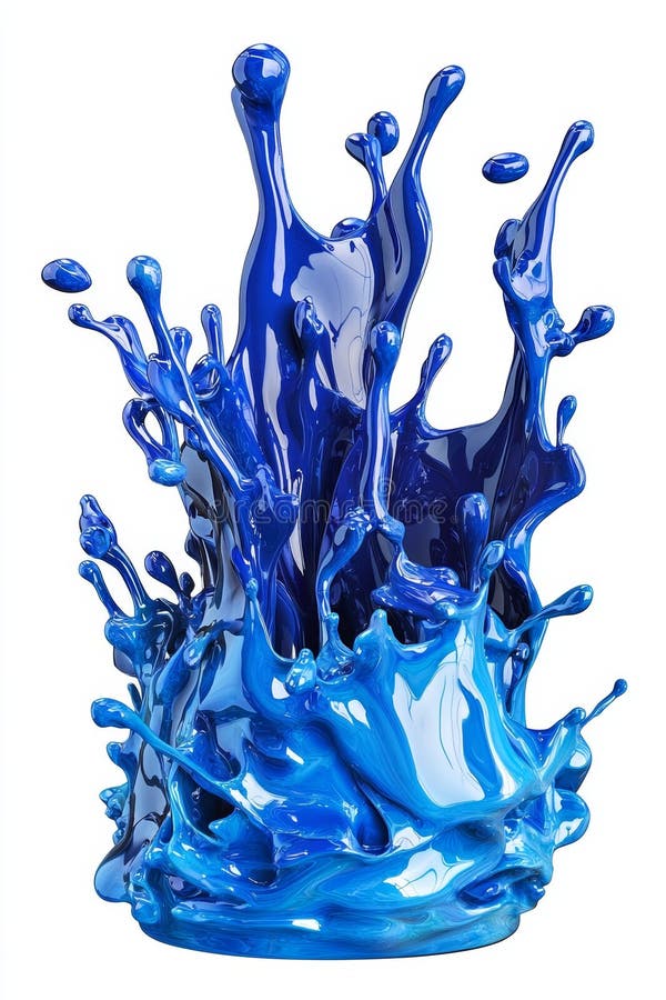 A Splash of Blue Paint Against a White Background. the Blue Paint is ...