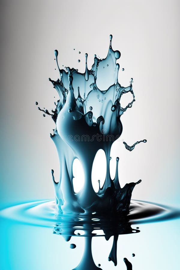 Splash of Blue Paint of Water. Blue Colors Stock Illustration ...