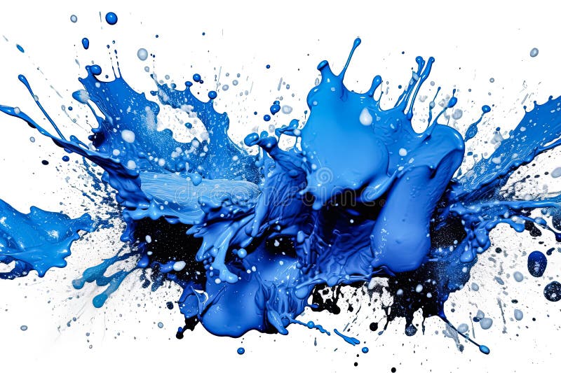 A Splash of Blue Paint on a White Background. Stock Photo - Image of ...
