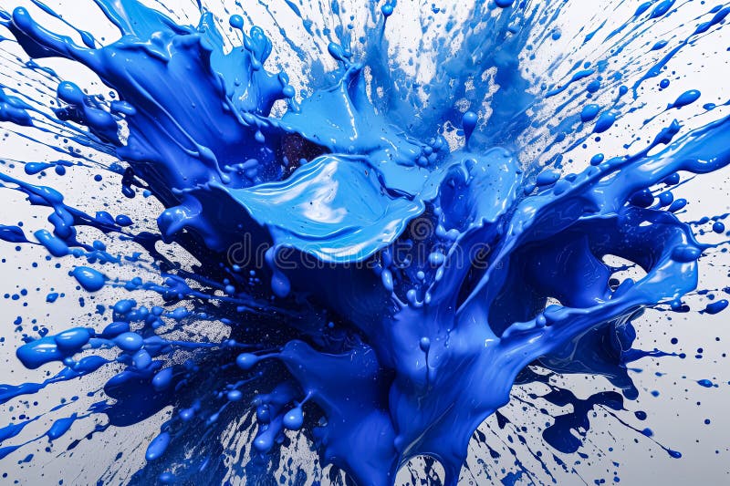 A Splash of Blue Paint on a White Background. Stock Photo - Image of ...