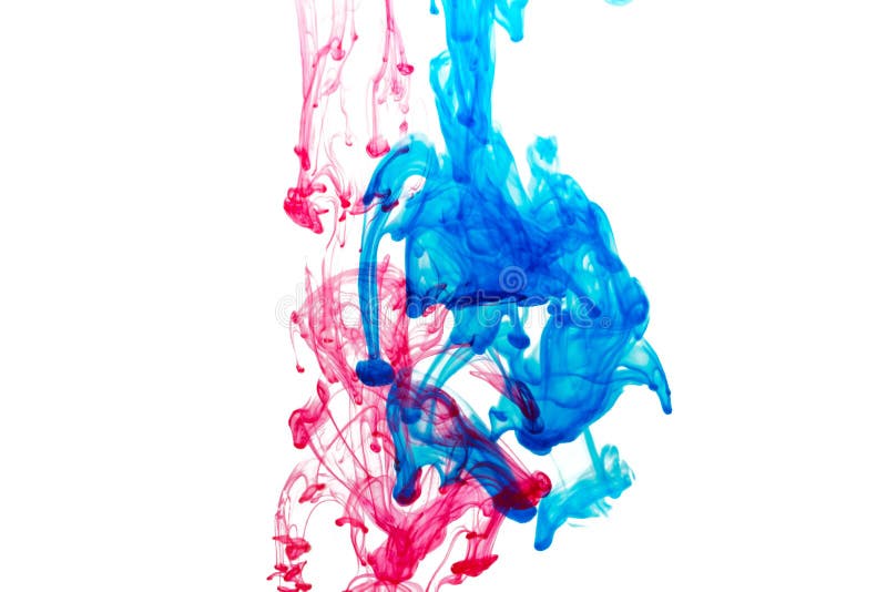 Splash of Blue and Red Paint Stock Photo - Image of isolated, cloud ...